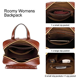 PIJUSHI Crocodile Leather Backpack Purse for Women Men Leather Rucksack with Flap (66511 Brown)