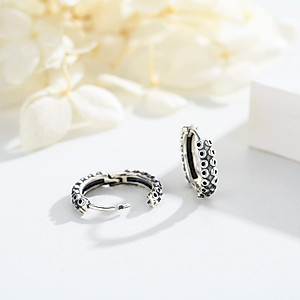 Octopus Tentacle Earrings Sterling Silver Hoop Earrings for Women Punk Goth Jewelry Birthday Gifts