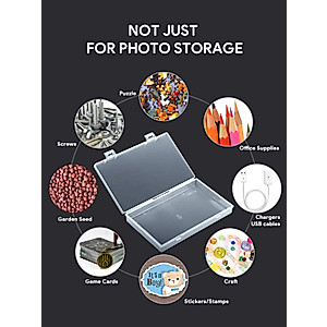 Barhon Photo Storage Box 4x6 Pictures, 18 Inner Seed Storage Organizer Extra Large, Photo Organizers Keeper Photo Cases Picture Storage (White)