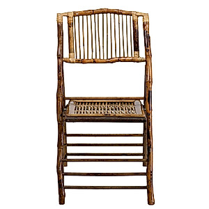 EMMA + OLIVER 2 Pack Commercial Event Party Rental Bamboo Folding Chair