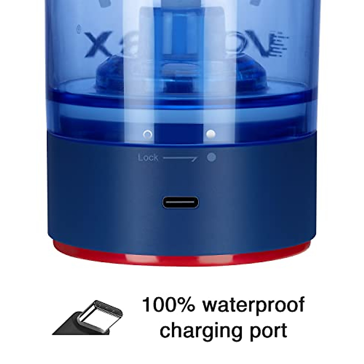 VOLTRX Electric Shaker Bottle - VortexBoost Portable USB C Rechargeable Protein Shake Mixer, Shaker Cups for Protein Shakes and Meal Replacement Shakes, BPA Free, Waterproof, Colored Light Base, 24 oz