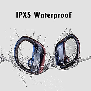 Wireless Earbuds Bluetooth Headphones, BD&M Sport Earphones with LED Display TWS Stereo Deep Bass Ear Buds with Earhooks Waterproof in-Ear Built-in Mic Headset for Running Workout - Black