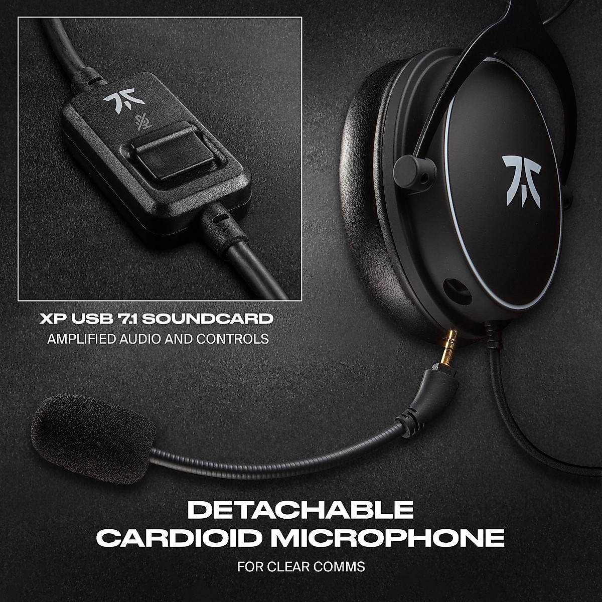 Fnatic React Gaming Headset for Esports with 53mm Drivers, Metal Frame, Precise Stereo Sound, Broadcaster Detachable Microphone, 3.5mm Jack [PC, PS4, PS5, Xbox ONE, Xbox Series X] [Playstation_4]