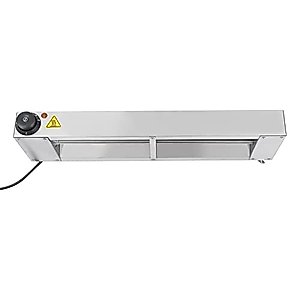 Food Heat Lamp, 24'' Food Heat Lamp, Overhead Food Warmer, Commercial Infrared Strip Heater with Cord & Plug for Restaurants Buffets Canteen Dining Hall,110V,500W