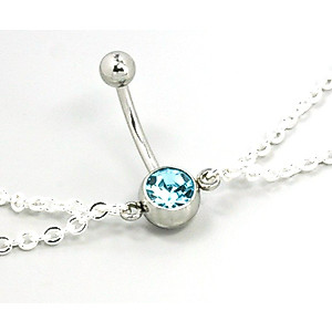 Body Accentz™ Belly Button Ring Navel Body Jewelry Dangle Waist Chain 14 Gauge