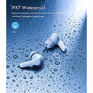 True Wireless Earbuds Noise Cancelling FUNSOUND Bluetooth 5.3 Headphones with 4 Mics, 60Hrs Playtime IPX7 Waterproof Bluetooth Earbuds Stereo in Ear Headphones for Sports Running Workout Gaming, White