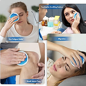 Small Ice Packs 12 Round Reusable Hot Cold Gel Packs for Injuries, Mini Gel Cold Pack for Pain Relief, Breastfeeding, Cold Compress with Cloth Backing & Sleeve for Wisdom Teeth, Swelling or Soreness