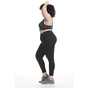 Spalding Women's Activewear High Waisted Polyester Ankle Legging, Black, 3X