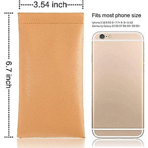 Squeeze Leather Sunglasses Pouch - 3 Pack Spring Storage Glasses Pouch Holder Soft Sunglasses Case (Khaki,Grey,Dark Grey)