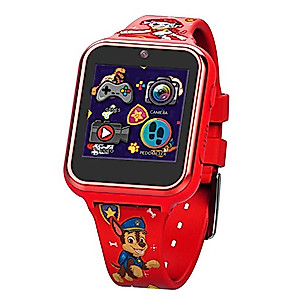 Accutime Kids Nickelodeon Paw Patrol Red Educational Touchscreen Smart Watch Toy for Toddlers, Boys, Girls - Selfie Cam, Learning Games, Alarm, Calculator, Pedometer & More (Model: PAW4275AZ)