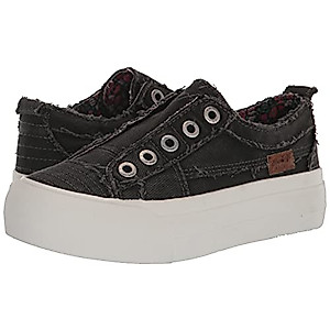 Blowfish Malibu Women's Sadie Sneaker, Black Smoked 16oz Canvas, 10M