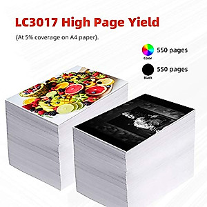 EXCERCUS LC3019 3019 LC3017 Ink Cartridge Replacement for Brother LC3019 3019 LC3017 XL LC 3017 Ink (2B/1C/1M/1Y,5 Pack) Work with Brother MFC-J5330DW MFC-J6930DW MFC-J6530DW MFC-J6730DW