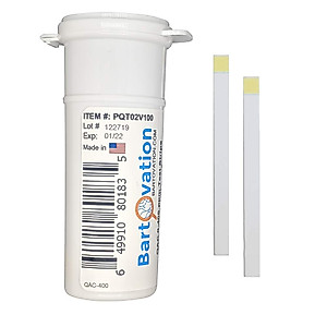 Restaurant Quaternary Ammonium (QAC, Multi Quat) Sanitizer Plastic Test Strips, 0-400 ppm [Vial of 100 Strips]