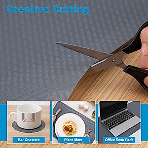 TOROTON Shelf Liners for Kitchen Cabinets, 12Inch x 20ft Non Adhesive Drawer Liners, Non-Slip Oilproof Waterproof Plastic Liners for Pantry, Cupboard,Shelves, Refrigerator, Grey