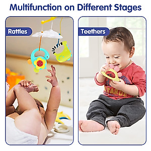 BABYFUNY Baby Toys 3-6 Months Dinosaur Rattle Toy - Baby Teething Toys for Babies - Baby Girl Gifts - Baby boy Gifts - Shaker Grab Spin Baby Toys 6 to 12 Months