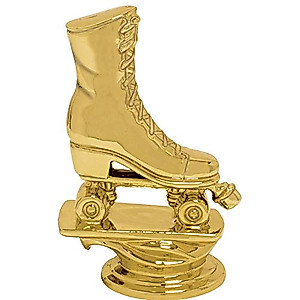 Crown Awards Roller Skates Trophies with Custom Engraving, 7.25" Personalized Roller Skating Trophy On Deluxe Round Base 5 Pack