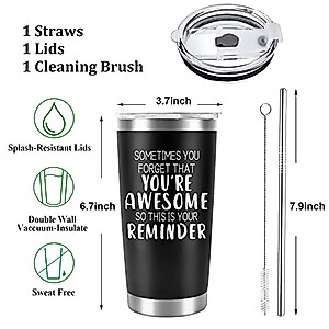 Gifts for Men Women Him Husband Dad - 20 OZ Tumbler Cup with Straws, Lids-Inspirational Stocking Stuffers for Fathers Day,Christmas,Birthday,Valentines Day Thank you Gifts for Best Friend Brothers Son