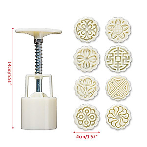 Xdodnev 8pcs Hand Press Cookie Stamp Moon Cake Decor Mould Barrel Mooncake Mold 25g DIY