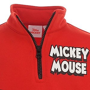 Disney Mickey Mouse Little Boys Half-Zip Sweatshirt & Pants Red 7-8