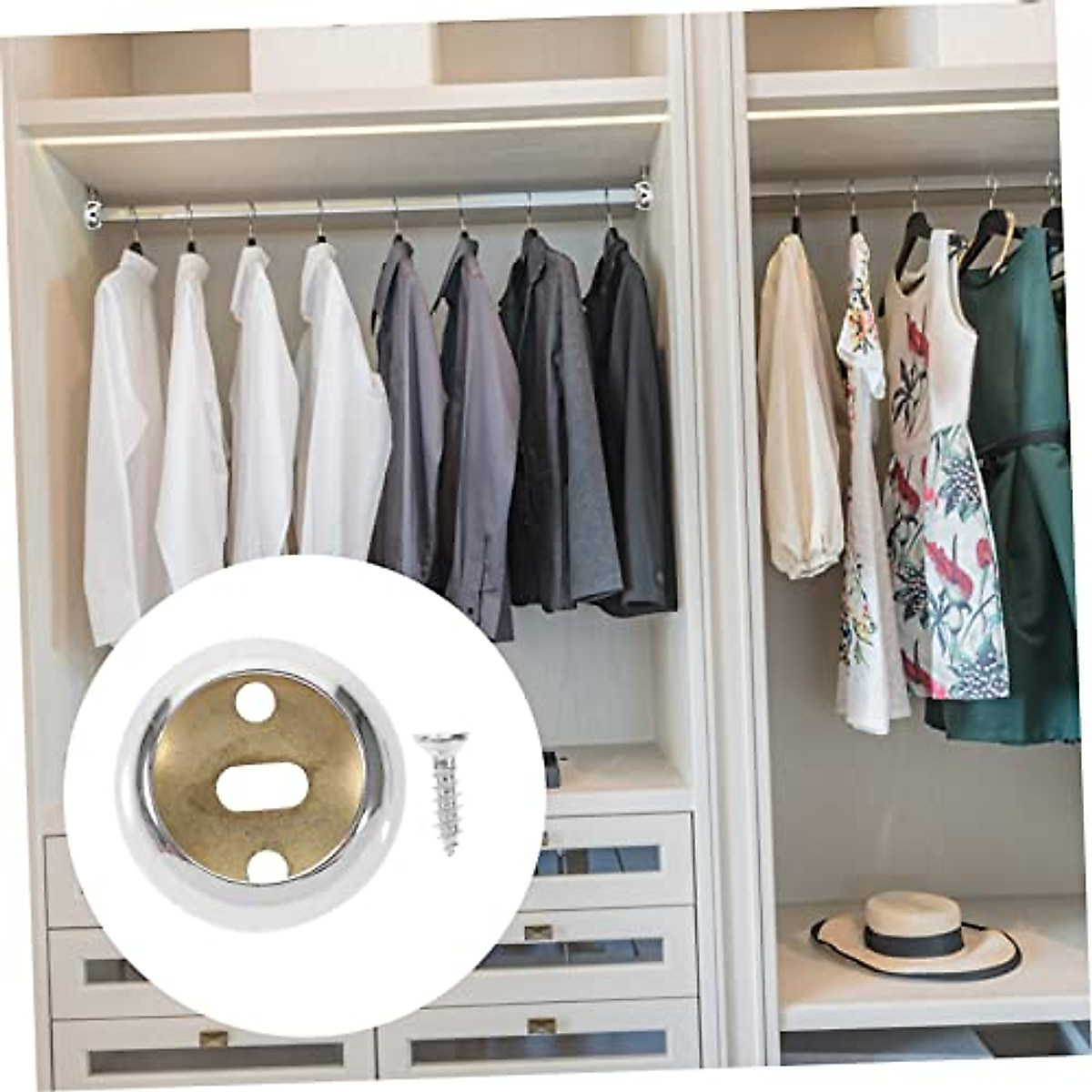 DOITOOL 10pcs Heavy Duty Brackets Heavy Duty Curtain Rods Heavy Duty Shower Curtain Rod Curtain Rod Holders Adhesive Curtain Rod Holder Tension Rod Holder Closet Brackets with Rod Holder