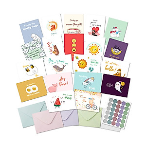 Mr. Pen- Thinking of you cards with envelopes, 20 Unique Design, Large 5”x7”, Thinking of You Card, Blank Inside, Greeting Cards Thinking of you, Encouragement Cards, Note Cards with Envelopes