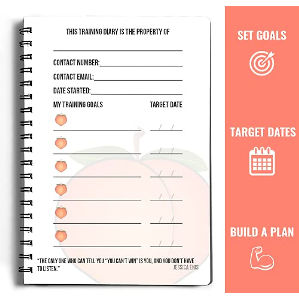 Workout Planner for Daily Fitness Tracking & Goals Setting (A5 Size, 6” x 8”, Peachy Pink), Men & Women Personal Home & Gym Training Diary, Log Book Journal for Weight Loss by Workout Log Gym