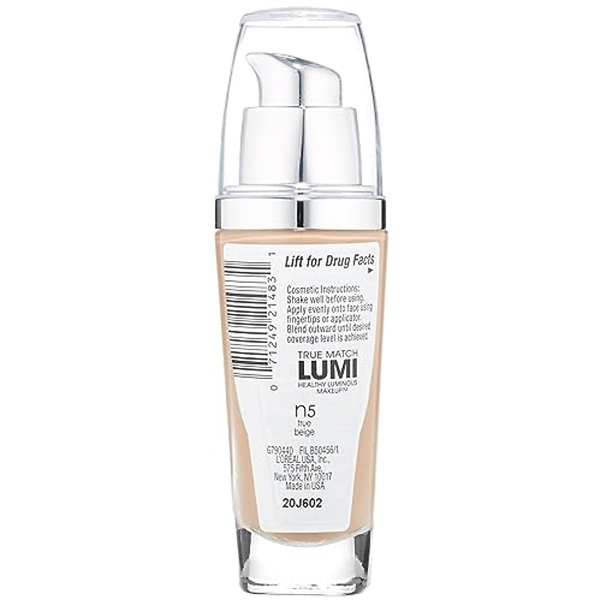 L'Oreal Paris True Match Lumi Healthy Luminous Makeup, N5 True Beige, 1 fl; oz.