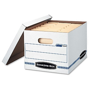 Bankers Box STOR/FILE Storage Boxes, Standard Set-Up, Lift-Off Lid, Letter/Legal, 6 Pack (57036-04)