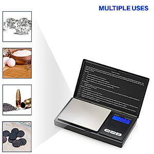 Smart Weigh Digital Pocket Gram Scale,100g x 0.01g Digital Gram Scale, Jewelry Scale, Food Scale, Kitchen Scale Black, Battery Included