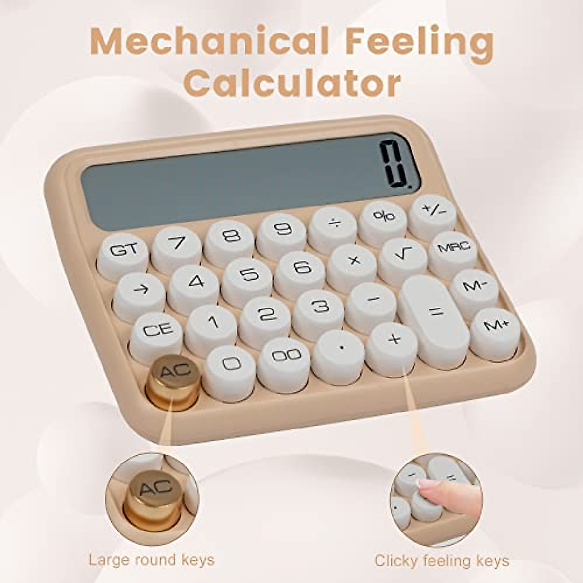 Standard Calculator 12 Digit,Desktop Calculator with Large Display and Buttons,Mechanical Feeling Calculators for Office,Basic Calculator for Home School with Automatic Sleep
