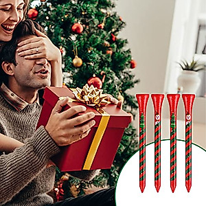 ZALORD Marry Christmas Golf Tees 3 1/4 Inch Unbreakable Pack of 60 Long Christmas Golf Tees Wood Reduce Side Spin and Friction (Christmas)