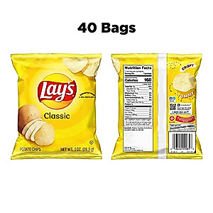 Lay's Potato Chips, Classic, 1 Ounce (Pack of 40)
