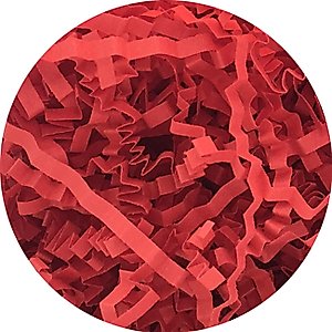 RRBOLAL Crinkle Cut Paper Shred Filler (2LB) for Easter Basket & Gift Filling,Shredded Paper for Gift Box,Crinkle Paper for Wrapping & Packing Box Filling (red)