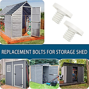 8 Pcs Storage Shed Bolts for Suncast/Craftsmen Resin Storage Shed Replacement Bolts (White)