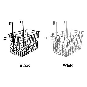 Bathroom Hair Dryer Holder, Kitchen Wall Mount Towel Rack Storage Basket Over The Cabinet Door Organizer Holder, Hanging Care Sundries Organization(White)