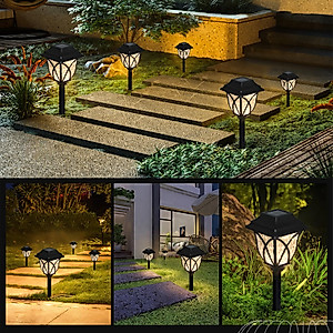 CYANPEX Solar Outdoor Lights, 6 Pack Solar Pathway Lights, LED Decorative Solar Lights Outside Waterproof, Yard, Landscape, Pathways, Walkways and Driveways
