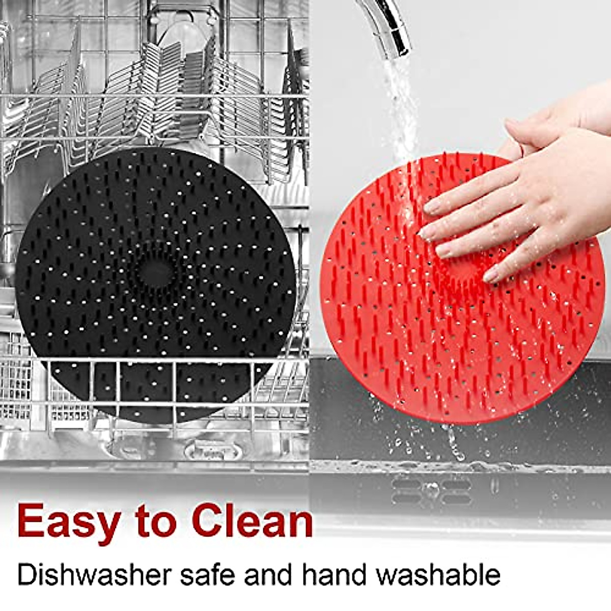 Upgrade Reusable Air Fryer Liners with Raised Silicone | Patented Product | BPA Free Non-Stick Silicone Air Fryer Mats | Air Fryer Silicone Tray Accessories | 2 Size Options – 8 Inch Round