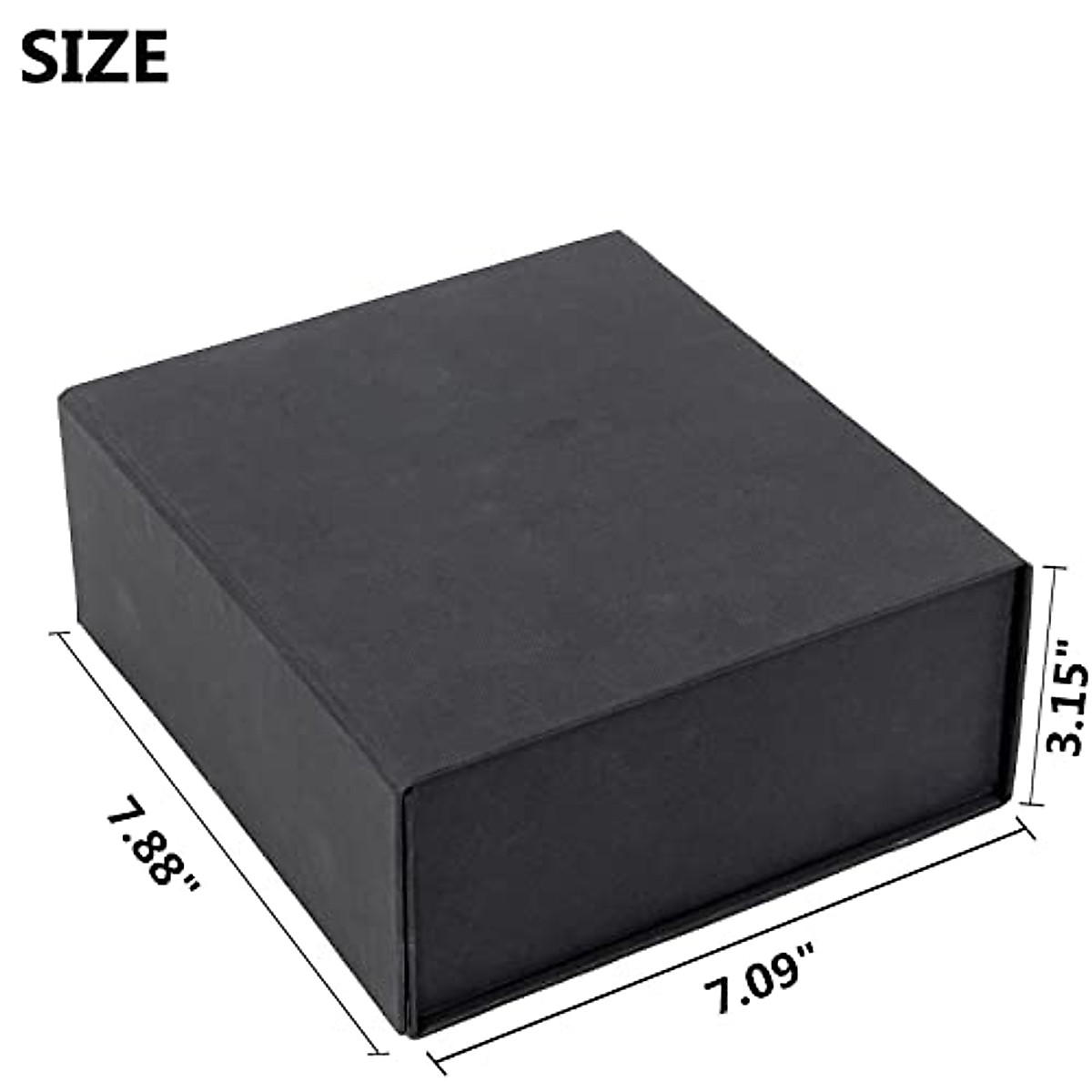 Yeplan Gift Box with Lid,Black 7.88x3.15x7.09 Inch Luxury Gift Boxes,Strong and Durable, Magnetic Folding Gift Boxes for Wedding Christmas Birthday