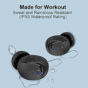 NYANDU True Wireless Earbuds Bluetooth 5.2 Headphones with Charging Case, Touch Control Earphones with 60H Playtime, Mics Noise Reduction, IPX5 Waterproof, USB C, for Sports Home Office - Black