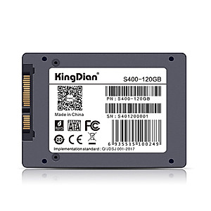 KingDian 2.5" SATA III Internal Solid State Drive 120gb SSD for PC Laptop Desktop POS Game Advertising Machine(S400 120G)