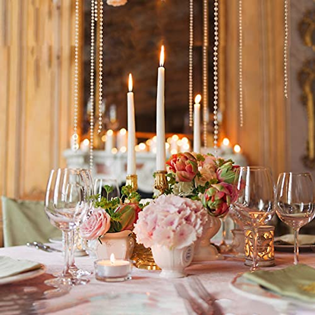 10 Inch Ivory Taper Candles, 12 Pack Unscented Candlesticks for Dinner, Wedding, Christmas, Seasonal Celebration and Home Decoration