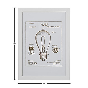 Amazon Brand – Rivet Black and White Print of 1891 Bulb in White Frame, 15" x 21"