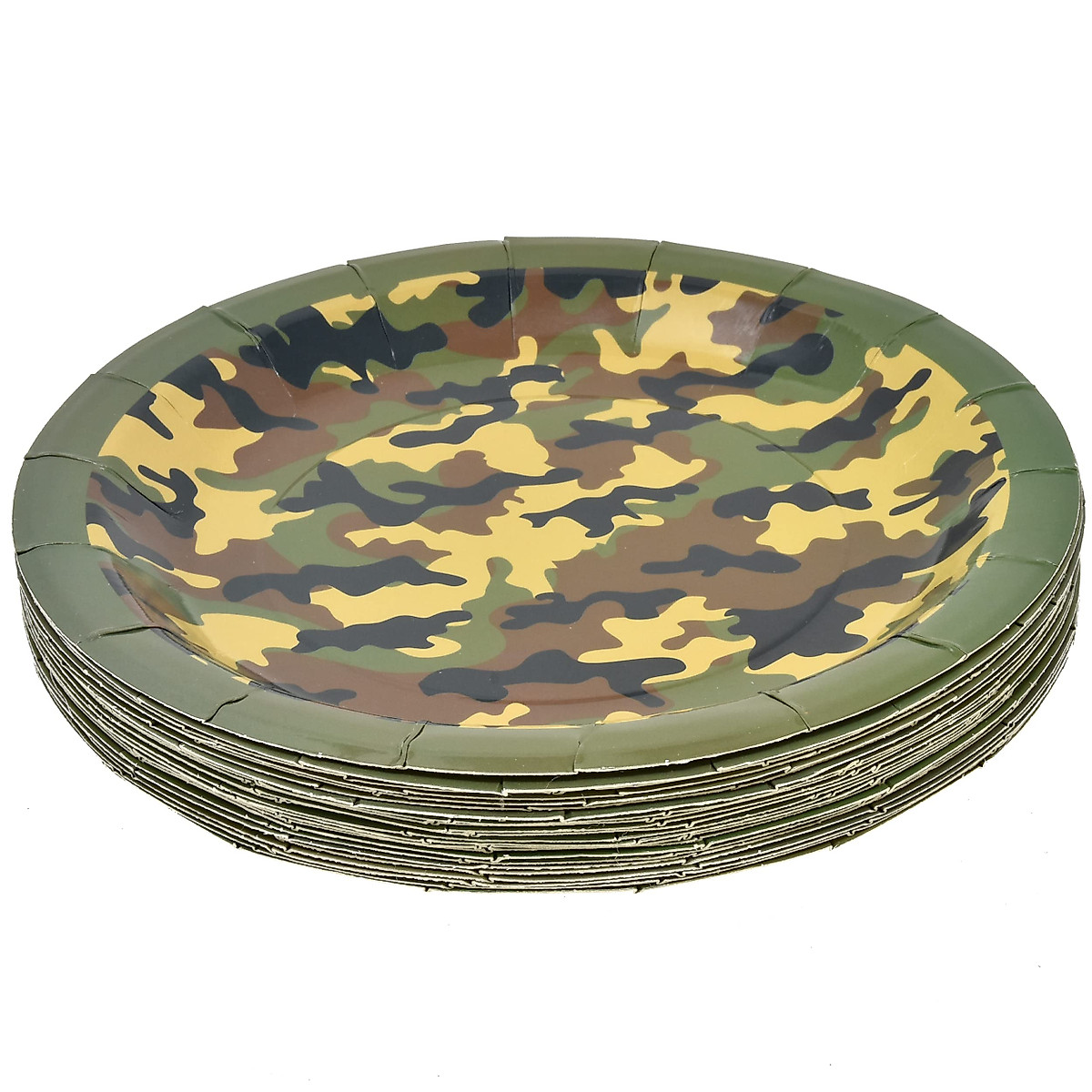 Gift Boutique 122 Pcs Camouflage Party Supplies Set Paper Plate Cup Napkin for Camo Hunting Army Military War Birthday Disposable Dinnerware Serves 24