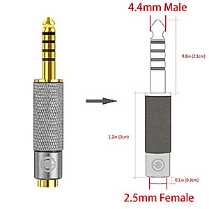 Geekria QuickFit Audio Cable with 4.4mm Adapter Compatible with Sony WH-1000XM5 1000XM4 XB910N XB900N CH710N MDR-XB950BT Cable, 2.5mm Balanced to 3.5mm Stereo Cord for Walkman, AMP (4 ft/1.2 m)