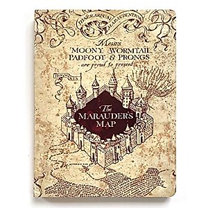 Paper House Productions Harry Potter 8" Foil Accent Soft Cover Journal with Satin Ribbon Page Marker - Marauder's Map