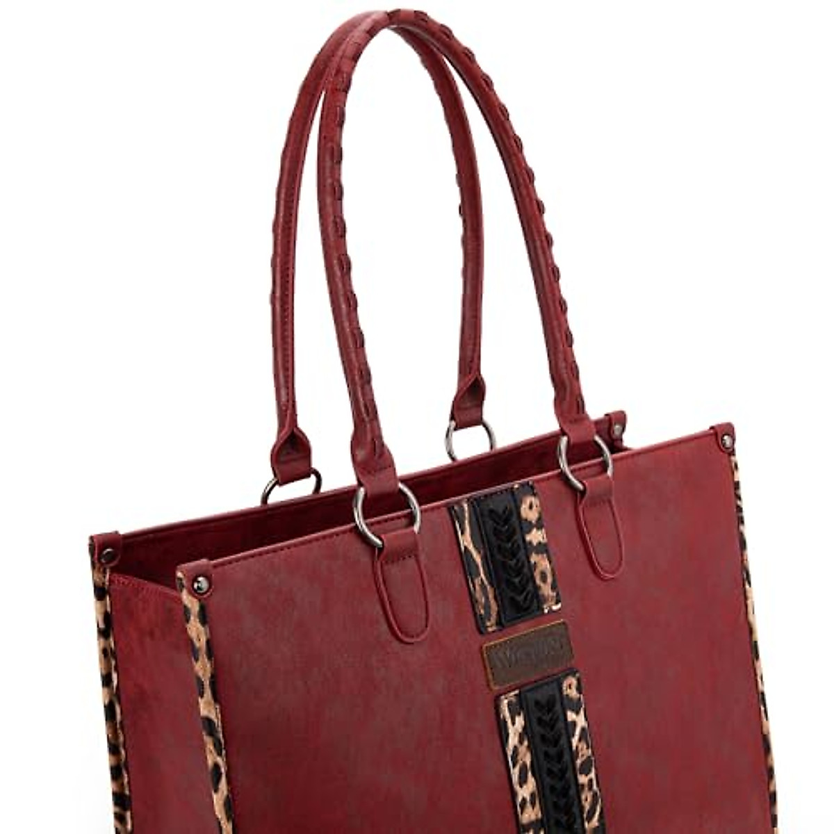 Wrangler Large Tote Bag for Women Western Purses for women Top Handle Handbgas for women Suede Purse Leopard Print Shoulder Bag WG83G-8317RD