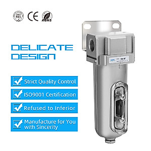 NANPU Industrial Grade Heavy Duty Compressed Air Desiccant Dryer, in Line Filter, Moisture Trap, Water Separator, Suitable for Paint Spray & Plasma Cutter (3/4" NPT)