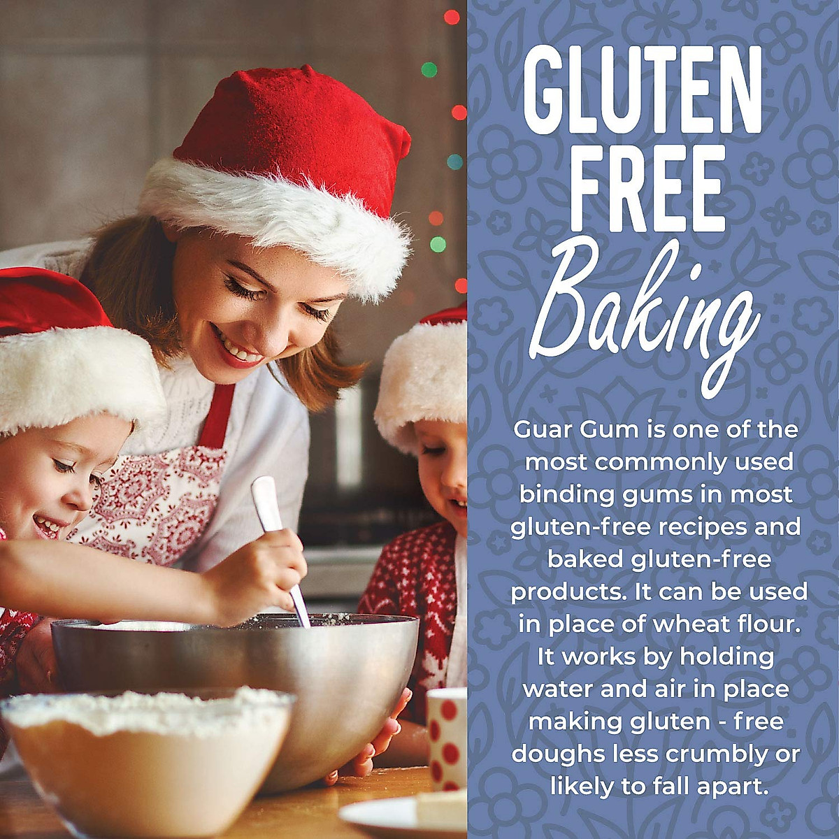 Guar Gum Powder, 16oz, 1 Lb, Gluten Free, Baking Thickener & Binder, Food Grade, Keto Friendly, non-GMO