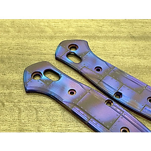 Flamed RIVETED AIRPLANE Titanium Scales for Benchmade 940 Osborne