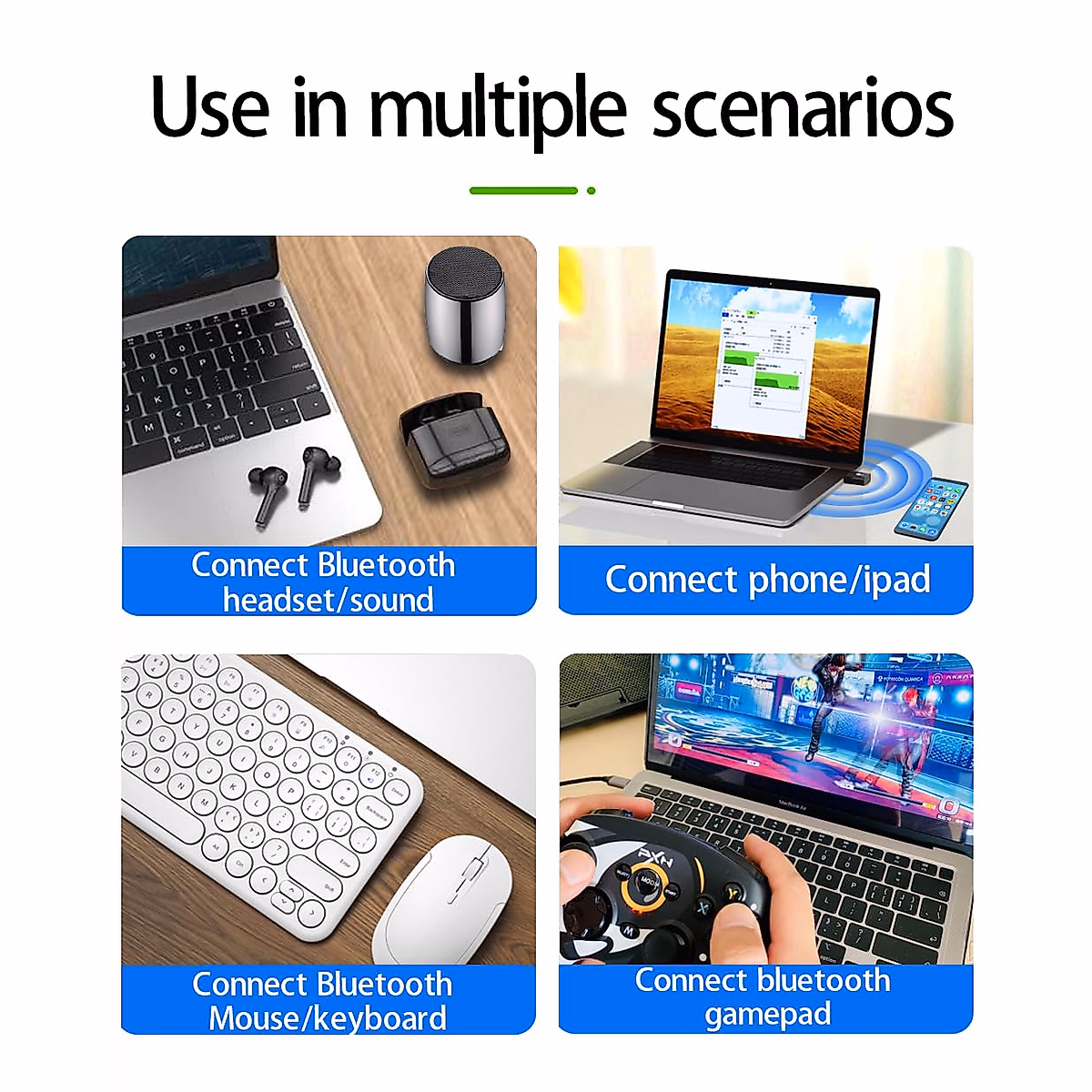 GAROGYI USB Bluetooth 5.3 Adapter for PC, Supports Windows 11/10/8.1/7,5.3+EDR Bluetooth Wireless Transmitter Receiver for Desktop, Laptop, Mouse, Keyboard, Printers, Headsets (Black)